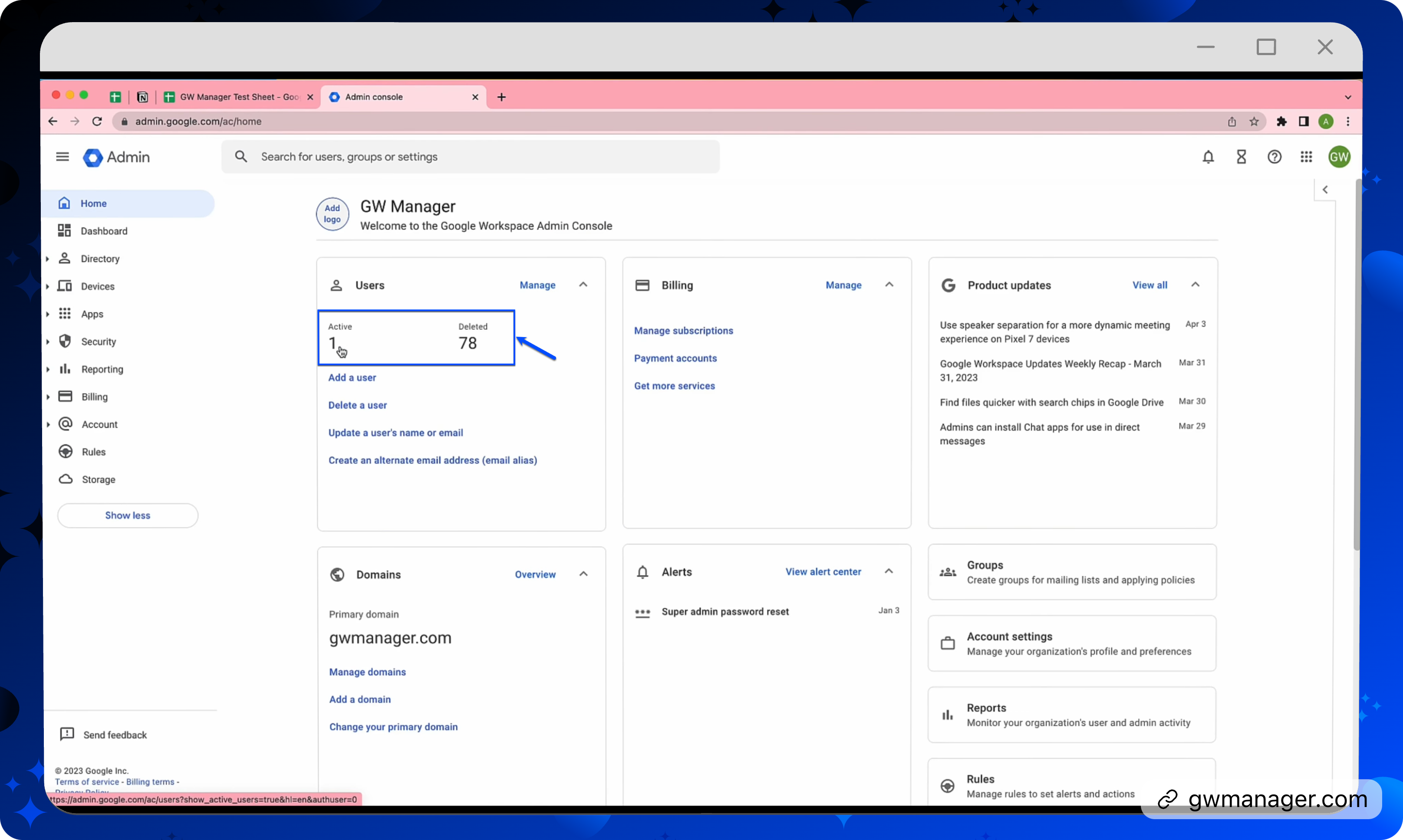 Bulk Delete Google Workspace Users with GW Manager